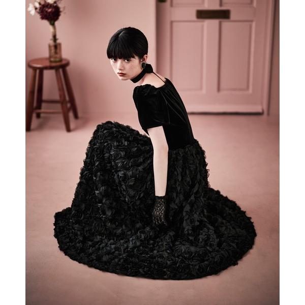 ZOZO問い合わせ番号:95255765ショップ:bflat，ビーフラットブランド:etoll.，エトル商品名:ベロアロゼットフレアドレスカテゴリ:ワンピース/ドレス>ドレスブランド品番:et0030007962素材:ベロア地 ポリエ...