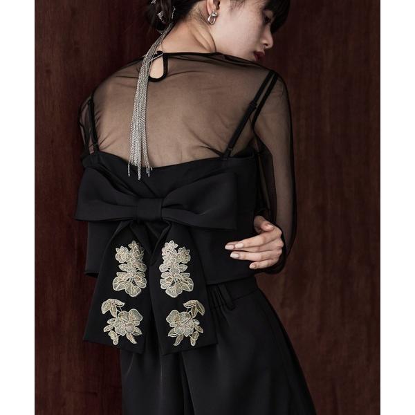 ZOZO問い合わせ番号:95286815ショップ:bflat，ビーフラットブランド:etoll.，エトル商品名:3piece刺繍リボンビスチェ＆タックワイドパンツセットアップカテゴリ:ワンピース/ドレス>パンツドレスブランド品番:et...