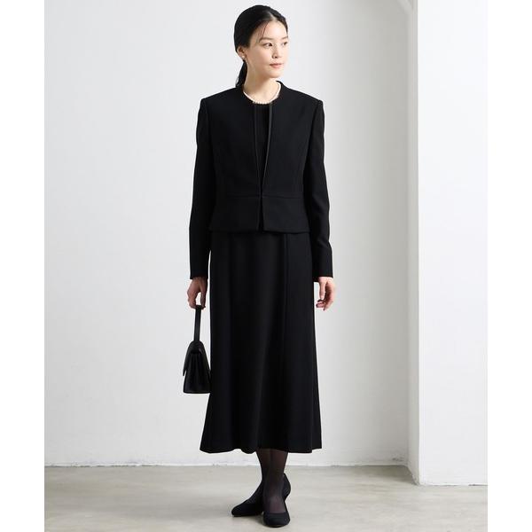 『タイムセール実施中』ZOZO問い合わせ番号:95317455ショップ:AIMER，エメブランド:AIMER，エメ商品名:【喪服・礼服・WEB限定】マシンウォッシャブル サテン切り替えジャケット・2ピース風前開きロングワンピース 2点セット...
