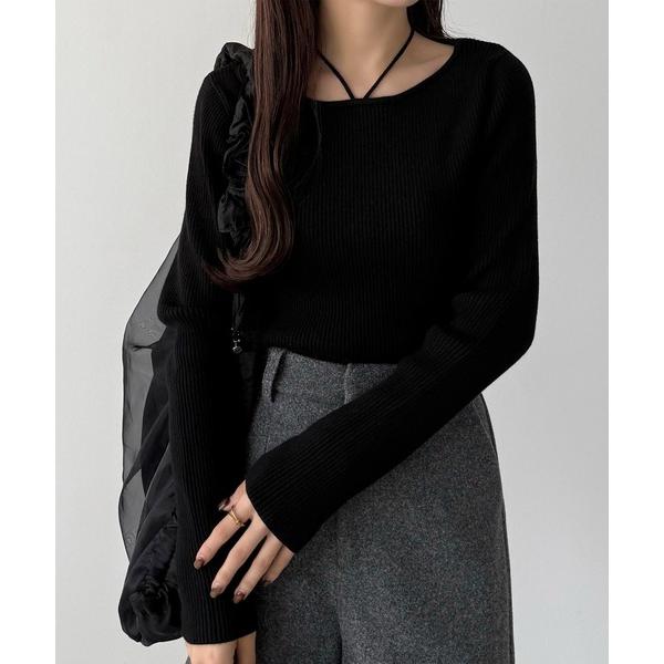 『タイムセール実施中』ZOZO問い合わせ番号:95348031ショップ:JUNOAH，ジュノアブランド:callautia，カラウティア商品名:ホルターネックリブニットカテゴリ:トップス>ニット/セーターブランド品番:frca034-...