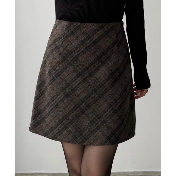 『タイムセール実施中』ZOZO問い合わせ番号:95348153ショップ:JUNOAH，ジュノアブランド:callautia，カラウティア商品名:ウールライクバイアスチェック柄ミニスカート（インパン付）カテゴリ:スカート>スカートブラン...