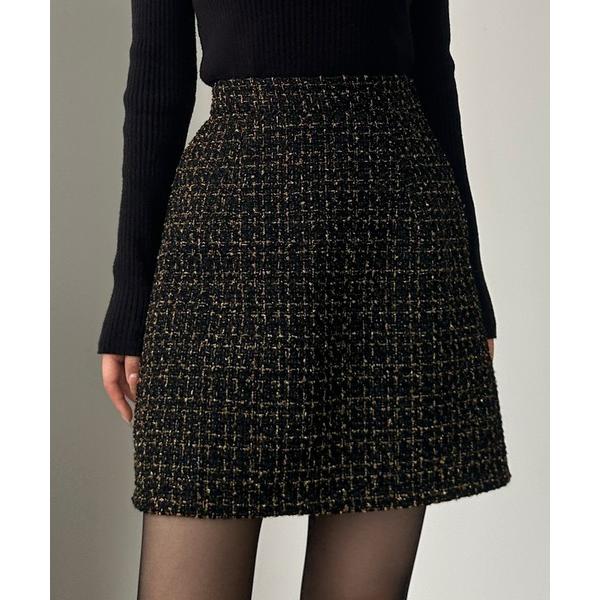 『タイムセール実施中』ZOZO問い合わせ番号:95348170ショップ:JUNOAH，ジュノアブランド:Louere，ルエレ商品名:ラメファンシーツイードミニスカート（インパン付き、ウール混）カテゴリ:スカート>スカートブランド品番:...