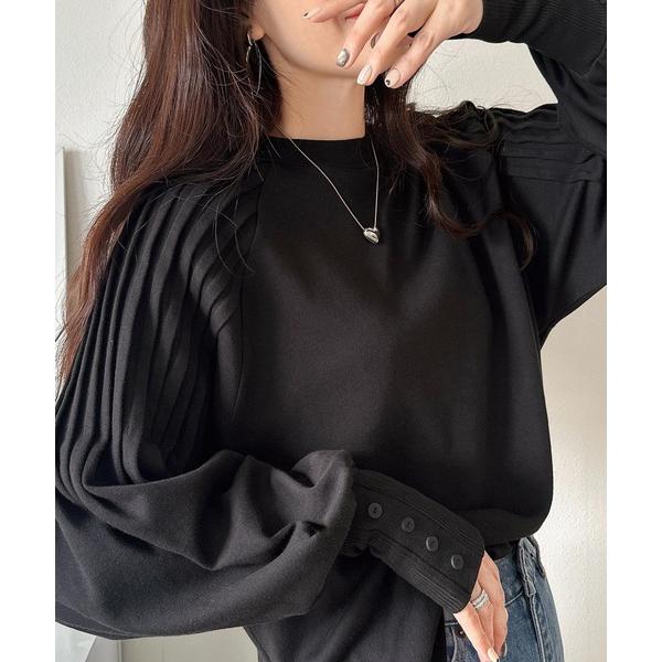 『タイムセール実施中』ZOZO問い合わせ番号:95348385ショップ:Classical Elf，クラシカルエルフブランド:classicalelf，クラシカルエルフ商品名:カジュアルな中にも上品さを。綿100%袖山タックラグラン長袖Tシ...