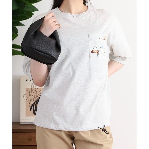 ZOZO問い合わせ番号:95348762ショップ:FUNALIVE，ファンアライブブランド:Quelle Chance，ケルシャンス，FUNALIVE，ファンアライブ商品名:ドロスト刺繍プルオーバー　ネコシェフカテゴリ:トップス>Tシ...