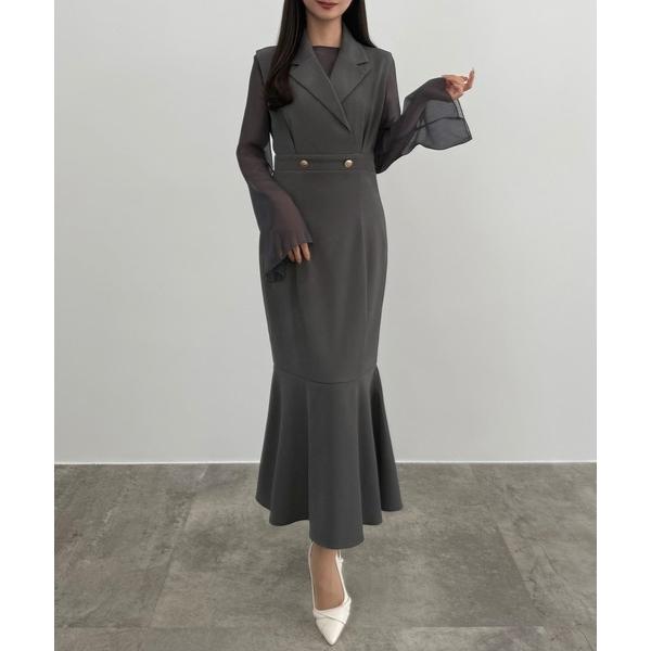 『タイムセール実施中』ZOZO問い合わせ番号:95348925ショップ:JUNOAH，ジュノアブランド:CENEA，セネア商品名:シアートップス＋テーラードマーメイドジャンパースカートsetカテゴリ:ワンピース/ドレス>ジャンパースカ...