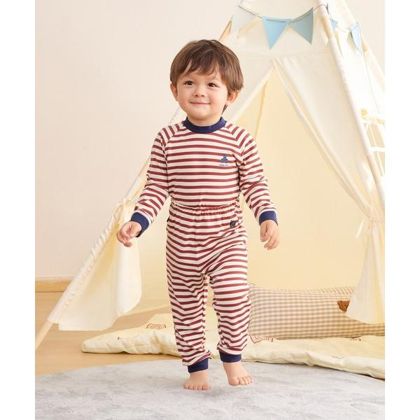 『タイムセール実施中』ZOZO問い合わせ番号:95382441ショップ:Combi mini，コンビミニブランド:combimini，コンビミニ商品名:おなか安心ボタン付き毛玉ができにくいスムース長袖パジャマ（ボーダー）カテゴリ:ルームウェ...