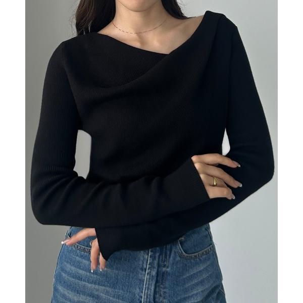 『タイムセール実施中』ZOZO問い合わせ番号:95415506ショップ:JUNOAH，ジュノアブランド:Louere，ルエレ商品名:薄手ドレープリブニットトップスカテゴリ:トップス>ニット/セーターブランド品番:frvd036-517...