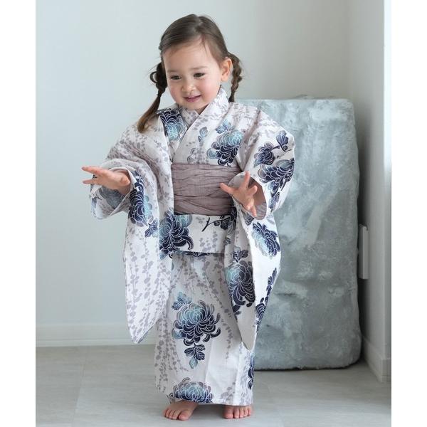 ZOZO問い合わせ番号:95416122ショップ:utatane，ウタタネブランド:utatane，ウタタネ商品名:キッズ浴衣3点セット utatane うたかたの紺ぼかし乱菊カテゴリ:水着/着物・浴衣>浴衣ブランド品番:651027...