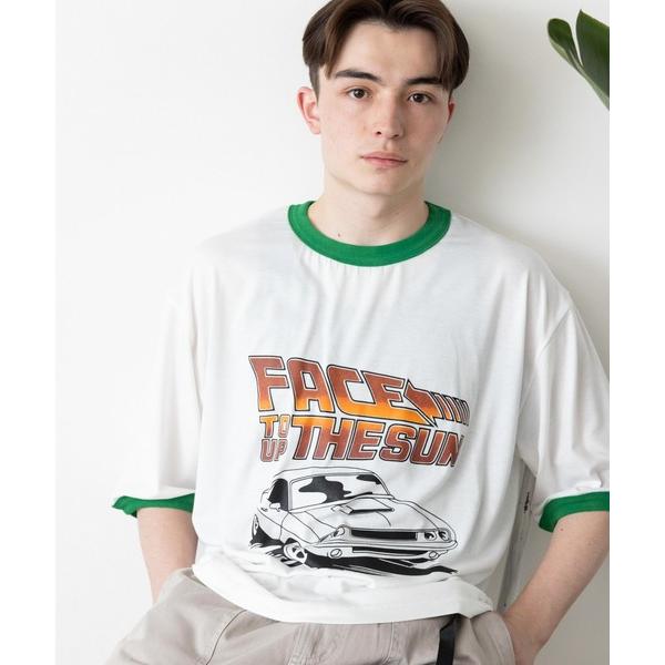 ZOZO問い合わせ番号:95417007ショップ:ROOP TOKYO，ループトーキョーブランド:ROOPTOKYO，ループトウキョウ商品名:▲TC杢天竺リンガーTEE（CAR) 半袖Tシャツカテゴリ:トップス>Tシャツ/カットソーブ...