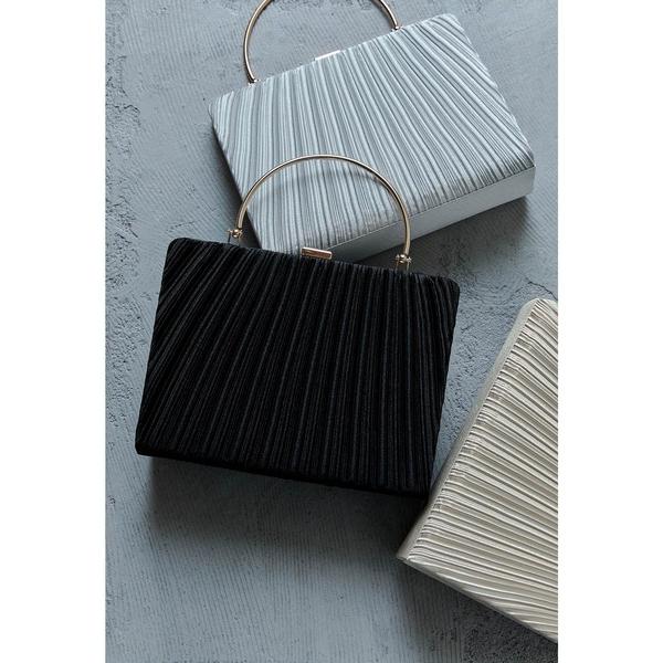 ZOZO問い合わせ番号:95417766ショップ:bflat，ビーフラットブランド:niana，ニアナ商品名:サテンプリーツハンドバッグ パーティーバッグ 2way ショルダー 結婚式 二次会 成人式 同窓会 お呼ばれ フォーマル オケージ...