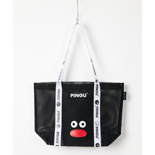 ZOZO問い合わせ番号:95450279ショップ:THE BAREFOOT，ザ ベアフットブランド:THE BAREFOOT，ベアフット商品名:【 PINGU / ピングー 】PINGU×松本セイジ ロゴテープメッシュトート　LSIカテゴリ...