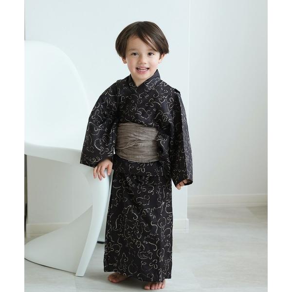 ZOZO問い合わせ番号:95452297ショップ:utatane，ウタタネブランド:utatane，ウタタネ商品名:キッズ浴衣3点セット 男の子 ニコアンティーク 墨黒に干支カテゴリ:水着/着物・浴衣>浴衣ブランド品番:6562270...