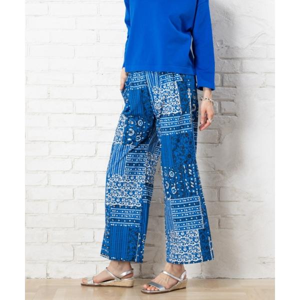 『タイムセール実施中』ZOZO問い合わせ番号:95483907ショップ:ISOOK，アイスーブランド:aunt lily，アントリリー，ISOOK，アイスー商品名:DEVEAUX社ワイドストレートパンツ｜パンツ 綿100％ 柄 ワイドパンツ...