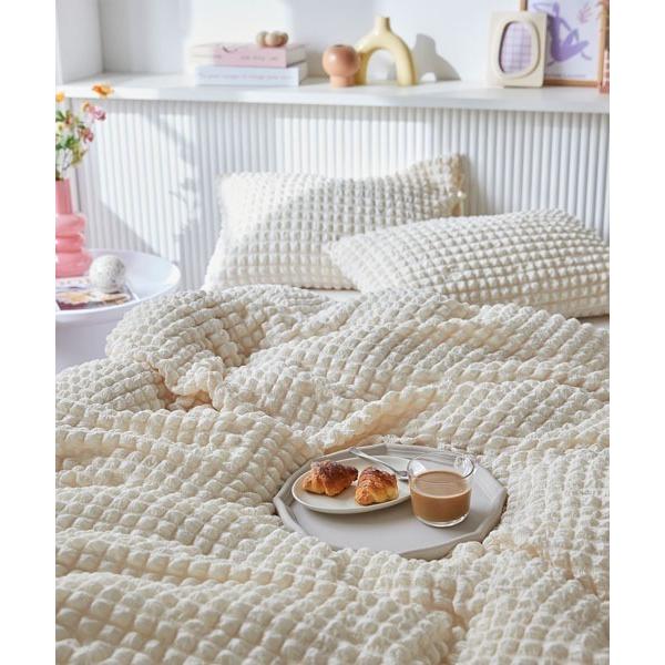 ZOZO問い合わせ番号:95483979ショップ:nissen，ニッセンブランド:COCOPLATZ interior，ココプラッツインテリア商品名:掛け布団カバー ぽこぽこデザイン｜シングル 【furry doudou./ファーリードゥド...