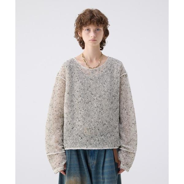 ZOZO問い合わせ番号:95578809ショップ:soerte，ソエルテブランド:soerte，ソエルテ商品名:Loose slub mesh knit pullover / ルーズスラブメッシュニットプルオーバーカテゴリ:トップス>...