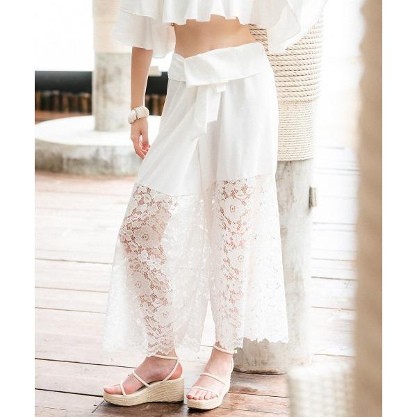 ※このアイテムは返品・交換対象外商品です。ZOZO問い合わせ番号:95579335ショップ:ANNEBRA，アンブラブランド:ANNEBRA，アンブラ商品名:レース切り替えリゾートパンツカテゴリ:水着/着物・浴衣>スイムグッズブランド...