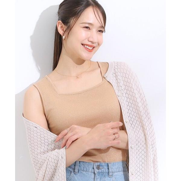 『タイムセール実施中』ZOZO問い合わせ番号:95579356ショップ:SHOO・LA・RUE，シューラルーブランド:DRESKIP，ドレスキップ商品名:【S-LL】デコルテラインをきれいに魅せる ラメテレコタンクトップカテゴリ:トップス&...