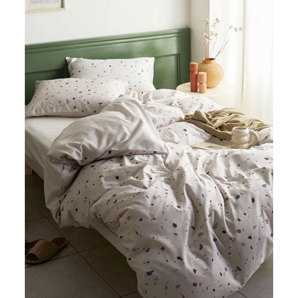 ZOZO問い合わせ番号:95579550ショップ:nissen，ニッセンブランド:COCOPLATZ interior，ココプラッツインテリア商品名:布団カバーセット テラゾー柄 2点セット｜シングル 【furry doudou./ファーリ...