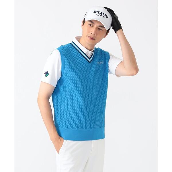 『セール実施中』ZOZO問い合わせ番号:95610751ショップ:BEAMS GOLF，ビームスゴルフブランド:BEAMS GOLF，ビームスゴルフ商品名:PURPLE LABEL / チルデン ケーブル編 ニット ベストカテゴリ:トップス...