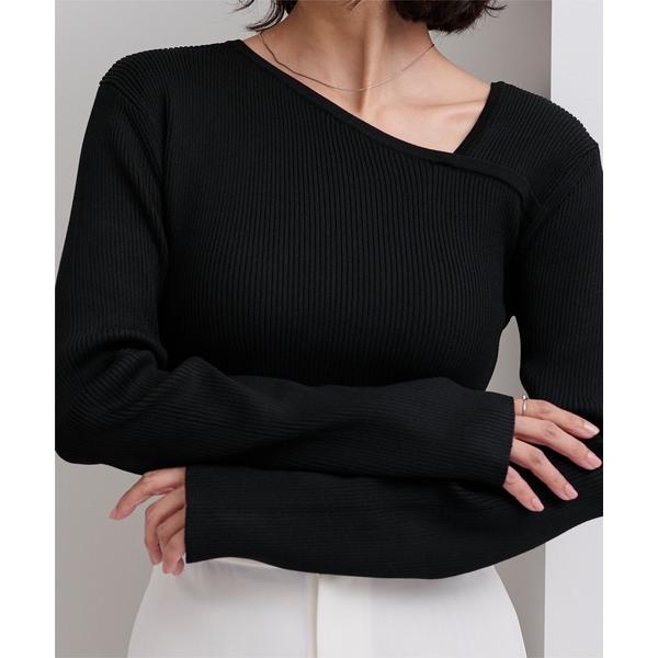 『タイムセール実施中』ZOZO問い合わせ番号:95611355ショップ:ur's，ユアーズブランド:ur's，ユアーズ商品名:アシンメトリーネックリブニットカテゴリ:トップス>ニット/セーターブランド品番:BGXU1934素材:レーヨ...