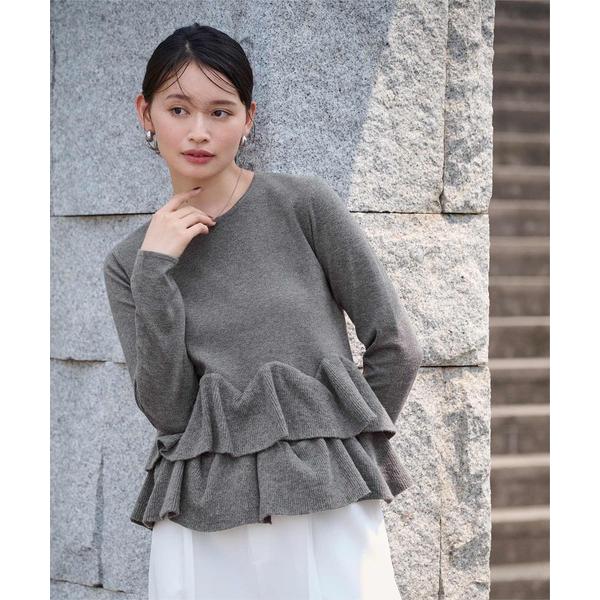 『タイムセール実施中』ZOZO問い合わせ番号:95611356ショップ:ur's，ユアーズブランド:ur's，ユアーズ商品名:フリルヘムニットカテゴリ:トップス>ニット/セーターブランド品番:BGXU1937素材:ポリエステル 71%...