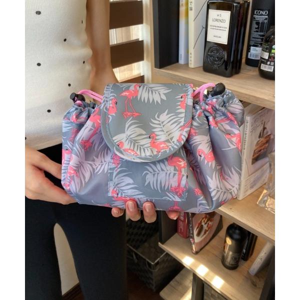 『タイムセール実施中』ZOZO問い合わせ番号:95611551ショップ:wears，ウェアーズブランド:Loco Ocean，ロコオーシャン商品名:【フラミンゴ柄】軽量 巾着ポーチ / 小物入れ アクセサリーポーチ マルチポーチカテゴリ:財...