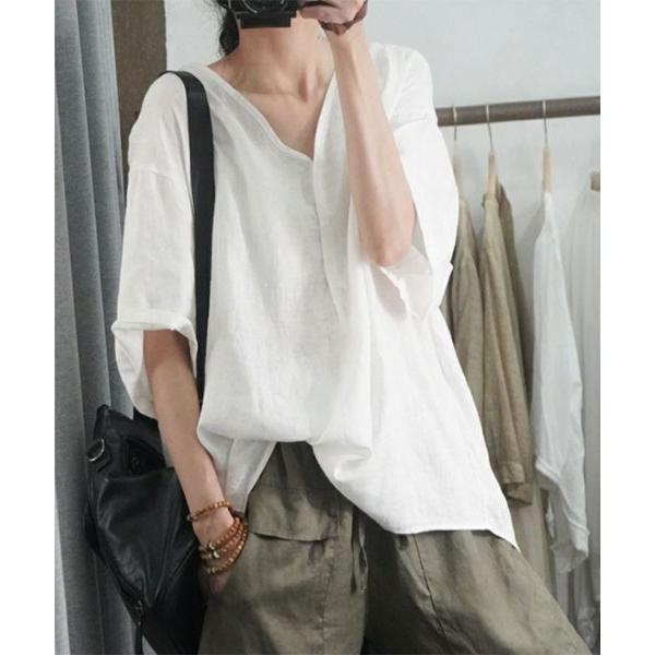 ZOZO問い合わせ番号:95613245ショップ:TONE，トーンブランド:i-dare，アイディア，TONE SELECT WEAR，トーンセレクトウェア商品名:【i-dare】Ｖネック スキッパーデザイン 半袖 ブラウスカテゴリ:トップ...