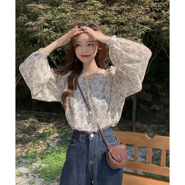 『セール実施中』ZOZO問い合わせ番号:95613247ショップ:TONE，トーンブランド:i-dare，アイディア，TONE SELECT WEAR，トーンセレクトウェア商品名:【i-dare】花柄 ボリューム スリーブ 長袖 ブラウスカ...