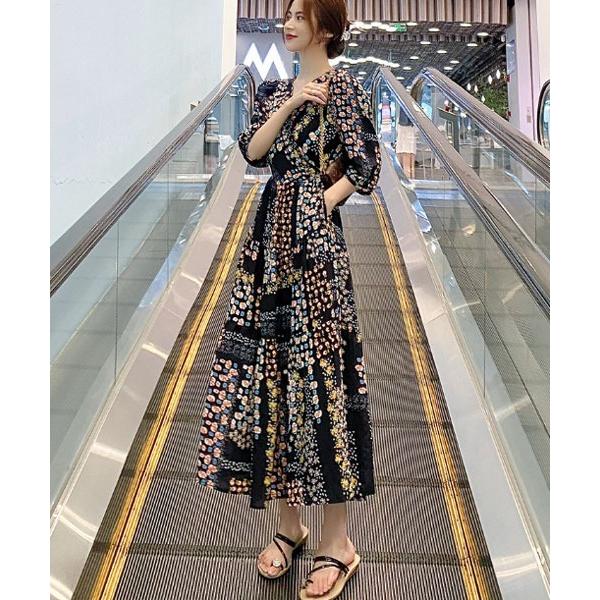 『セール実施中』ZOZO問い合わせ番号:95613249ショップ:TONE，トーンブランド:i-dare，アイディア，TONE SELECT WEAR，トーンセレクトウェア商品名:【i-dare】総柄 半袖 カシュクール ロング 丈ワンピー...