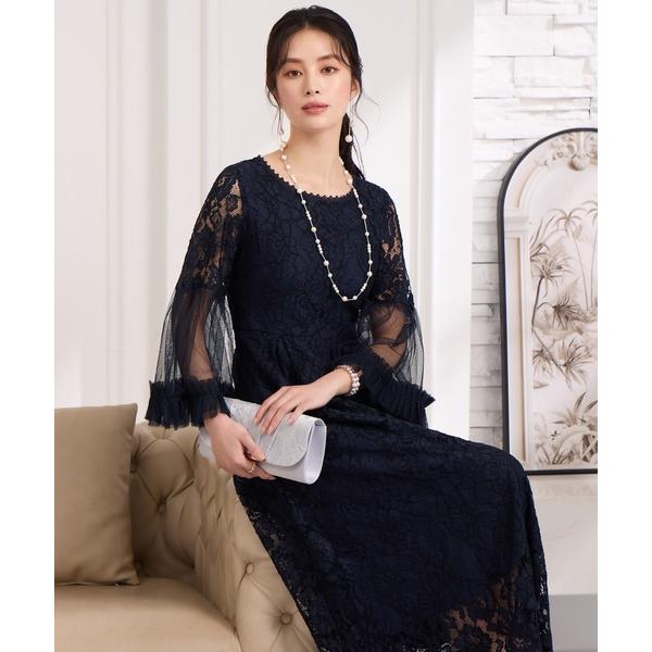 ZOZO問い合わせ番号:95613456ショップ:DRESS+，ドレス プラスブランド:DRESS PLUS，ドレスプラス，DRESS STAR，ドレス スター商品名:透け袖レースのこなれパーティードレスカテゴリ:ワンピース/ドレス>...