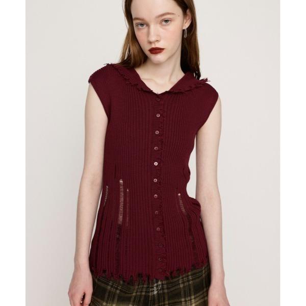 『タイムセール実施中』ZOZO問い合わせ番号:95614139ショップ:SLY，スライブランド:SLY，スライ商品名:FRONT BUTTON KNIT HOODIE フロントボタン ニット フーディ サマーニットカテゴリ:トップス>...