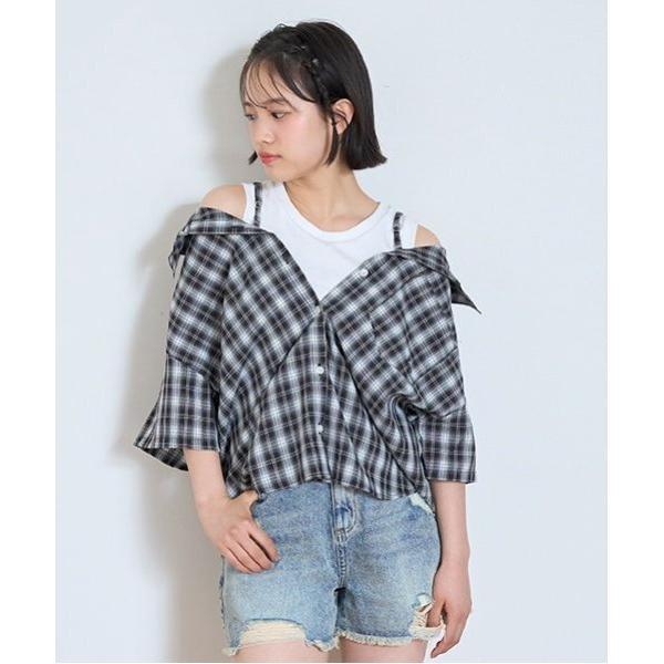 『セール実施中』ZOZO問い合わせ番号:95644777ショップ:NARUMIYA ONLINE，ナルミヤ オンラインブランド:LOVETOXIC，ラブトキシック商品名:2WAYチェックシャツセットカテゴリ:トップス>アンサンブルブラ...