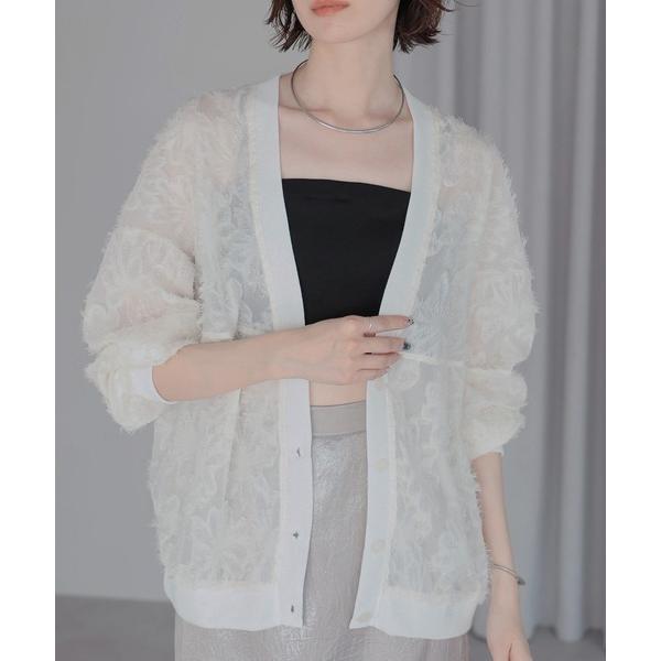 『タイムセール実施中』ZOZO問い合わせ番号:95646824ショップ:Bonjour Sagan，ボンジュールサガンブランド:each，イーチ，Bonjour Sagan，ボンジュールサガン商品名:ジャガードシアーVネックカーディガンカテ...