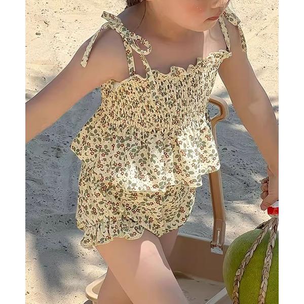 ※このアイテムは返品・交換対象外商品です。ZOZO問い合わせ番号:95658545ショップ:aimoha，アイモハブランド:aimoha，アイモハ商品名:【aimoha-KIDS-】キッズ　花柄シャーリングビキニ　2点セット (SS)カテゴ...