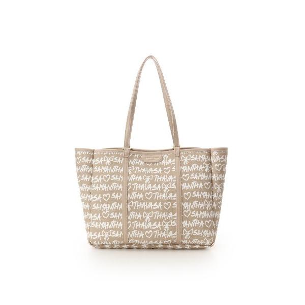 ZOZO問い合わせ番号:95679650ショップ:Samantha Thavasa，サマンサタバサブランド:Samantha Thavasa，サマンサタバサ商品名:スクリッタ柄キャンバスデザイン合皮トートバッグ[Revival Collec...