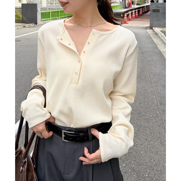 『タイムセール実施中』ZOZO問い合わせ番号:95681098ショップ:RANAN，ラナンブランド:RANAN，ラナン商品名:ヘンリーネックワッフルロングTシャツカテゴリ:トップス>Tシャツ/カットソーブランド品番:720600素材:...