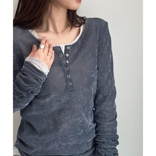 『タイムセール実施中』ZOZO問い合わせ番号:95681700ショップ:RANAN，ラナンブランド:solleim，ソルレム，RANAN，ラナン商品名:［26SS新色追加］シアーベロアヘンリーネックロンTカテゴリ:トップス>Tシャツ/...