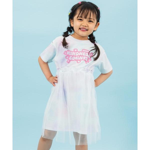『タイムセール実施中』ZOZO問い合わせ番号:95681990ショップ:ANAP，アナップブランド:ANAP kids，アナップキッズ商品名:タイダイ柄Tシャツ チュール重ねワンピースカテゴリ:ワンピース/ドレス>ワンピースブランド品...