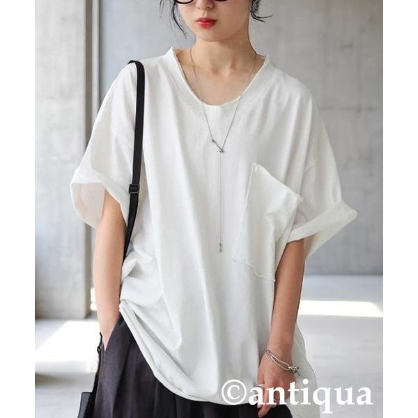 ZOZO問い合わせ番号:95714661ショップ:antiqua，アンティカブランド:antiqua，アンティカ商品名:カットオフビッグTシャツカテゴリ:トップス>Tシャツ/カットソーブランド品番:ZA-00260素材:綿100%原産...