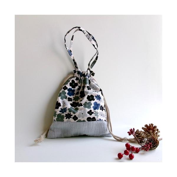 ZOZO問い合わせ番号:95715636ショップ:TONE，トーンブランド:tone，トーン商品名:【hanakago】巾着袋　モノクロフラワー/ ビブ/よだれかけ(SU)カテゴリ:財布/小物>ポーチブランド品番:hanakago-1...