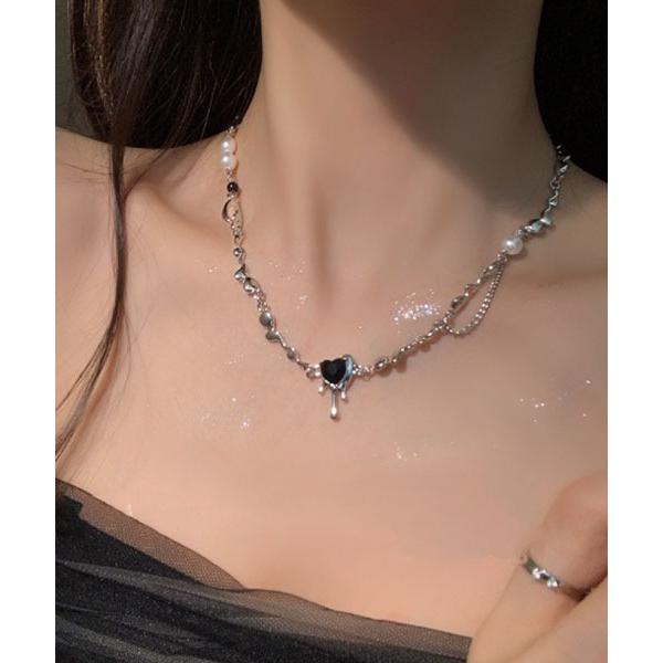 ZOZO問い合わせ番号:95716497ショップ:Mayree，メイリーブランド:Mayree，メイリー商品名:【urge select】Y2K ハート モチーフ パール シルバー ネックレスカテゴリ:アクセサリー>ネックレスブランド...