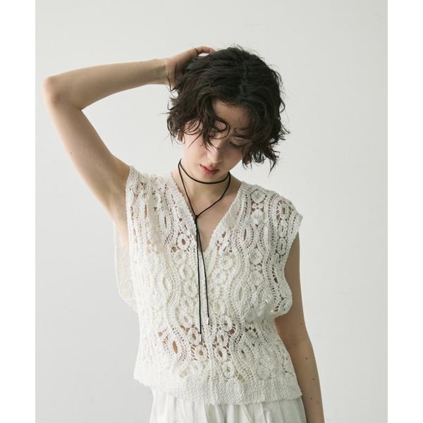 ZOZO問い合わせ番号:95778249ショップ:Auntie Rosa，アンティローザブランド:Trish，トリッシュ商品名:クロシェ編みV開きプルオーバーカテゴリ:トップス>ニット/セーターブランド品番:XPANR252052素材...