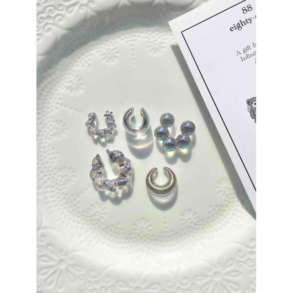 ZOZO問い合わせ番号:95808590ショップ:TONE，トーンブランド:tone，トーン商品名:【88eighty-eight】シンプルクリアアクリルイヤーカフ5点セット【import】(MA)カテゴリ:アクセサリー>イヤーカフブ...