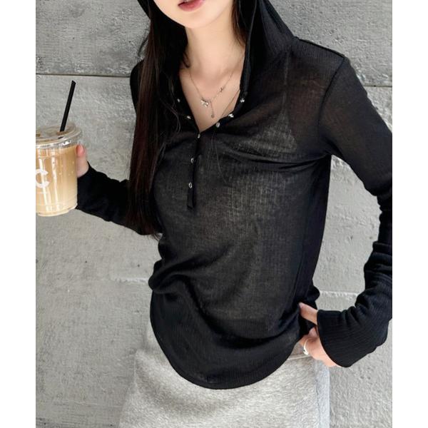 『タイムセール実施中』ZOZO問い合わせ番号:95809301ショップ:Ada.，エイダブランド:Ada.，エイダ商品名:スナップボタン フード付き ロンTカテゴリ:トップス>Tシャツ/カットソーブランド品番:ada2362m素材:ポ...