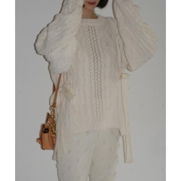 『セール実施中』ZOZO問い合わせ番号:95809821ショップ:HONEY MI HONEY，ハニーミーハニーブランド:HONEY MI HONEY，ハニーミーハニー商品名:cable ribbon knit pulloverカテゴリ:ト...