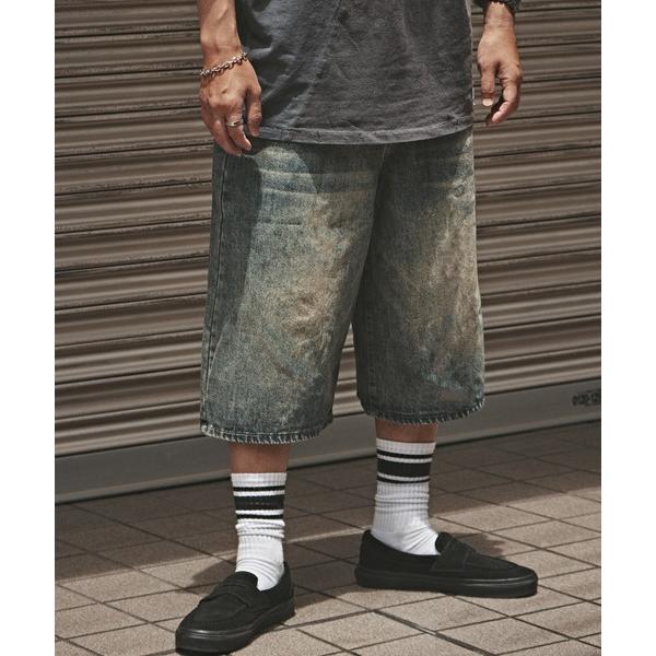 『タイムセール実施中』ZOZO問い合わせ番号:95810415ショップ:ROOP TOKYO，ループトーキョーブランド:ALL RUNS，オールランズ，ROOPTOKYO，ループトウキョウ商品名:Faded denim half pants...