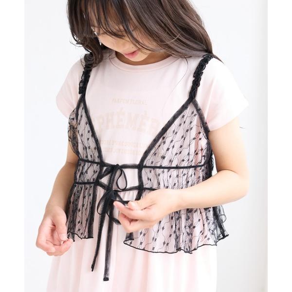 『セール実施中』ZOZO問い合わせ番号:95874572ショップ:ROPE' PICNIC，ロぺピクニックブランド:ROPE' PICNIC，ロペピクニック商品名:【KIDS/キッズ】フロントリボンチュールキャミビスチェカテゴリ:トップス&...