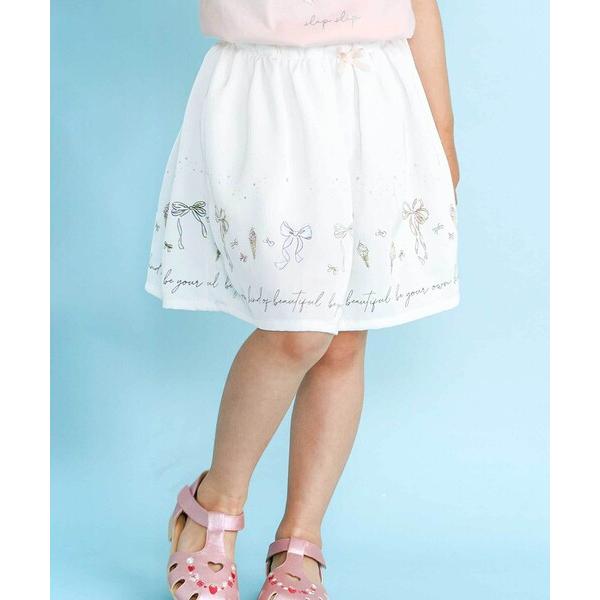 『タイムセール実施中』ZOZO問い合わせ番号:95874597ショップ:BEBE ONLINE STORE，ベベ オンラインストアブランド:SLAP SLIP，スラップスリップ商品名:リボンアイス裾プリントスカパン(90~130cm)カテゴ...