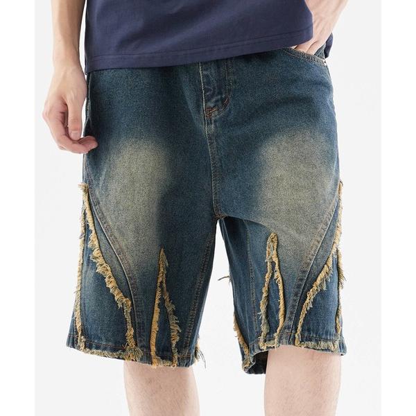 ZOZO問い合わせ番号:95877259ショップ:ROOP TOKYO，ループトーキョーブランド:Theater code，シアターコード，ROOPTOKYO，ループトウキョウ商品名:Crushed denim half pants/フリン...