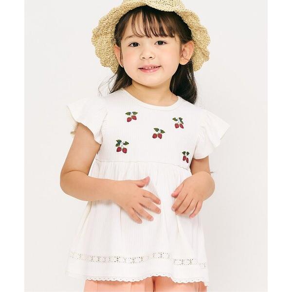 『セール実施中』ZOZO問い合わせ番号:95908757ショップ:F.O.Online Store，エフオーオンラインストアブランド:apres les cours，アプレレクール商品名:【ジュニア対応】3柄フルーツモチーフ刺繍Tシャツカテ...